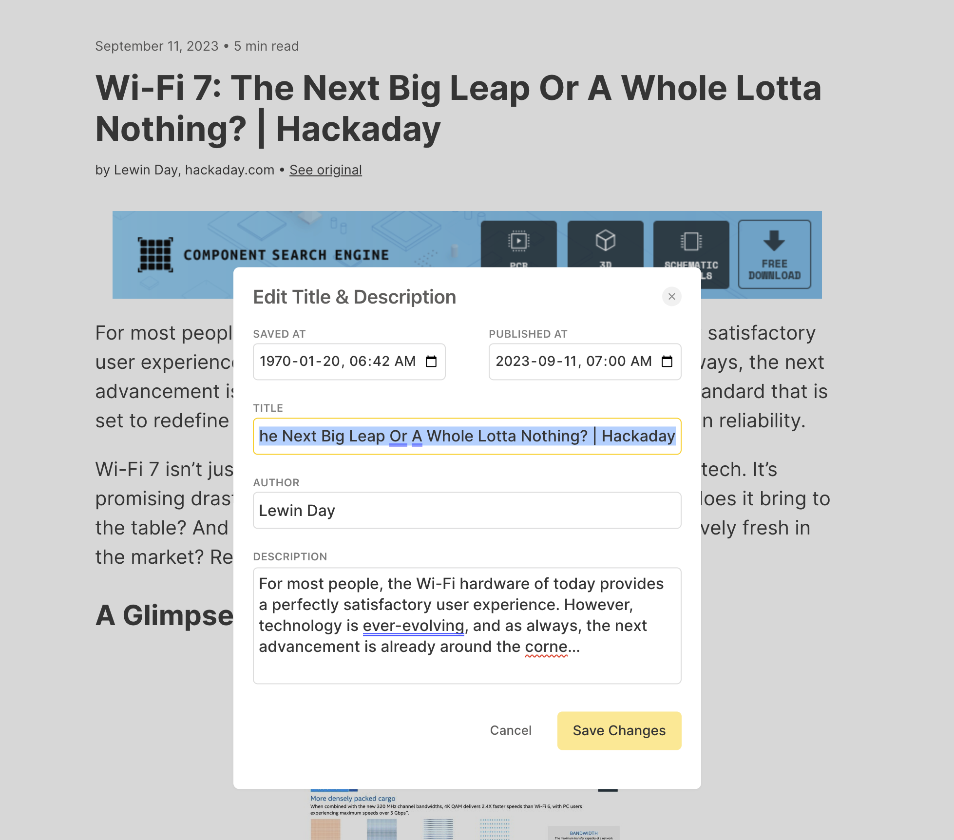 Imported Articles Without Publishedat Unix Time Show 54 Years Ago But Omnivore Knows The