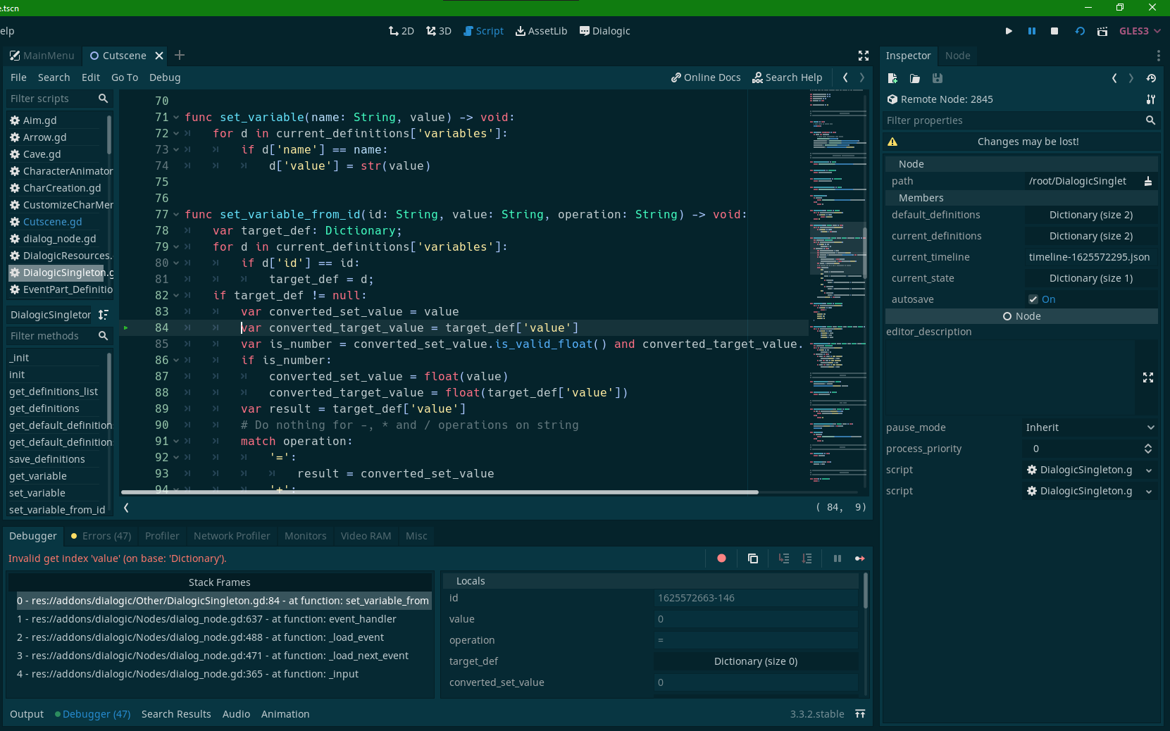 Errors pop up with definitions · Issue #388 · dialogic-godot/dialogic · GitHub