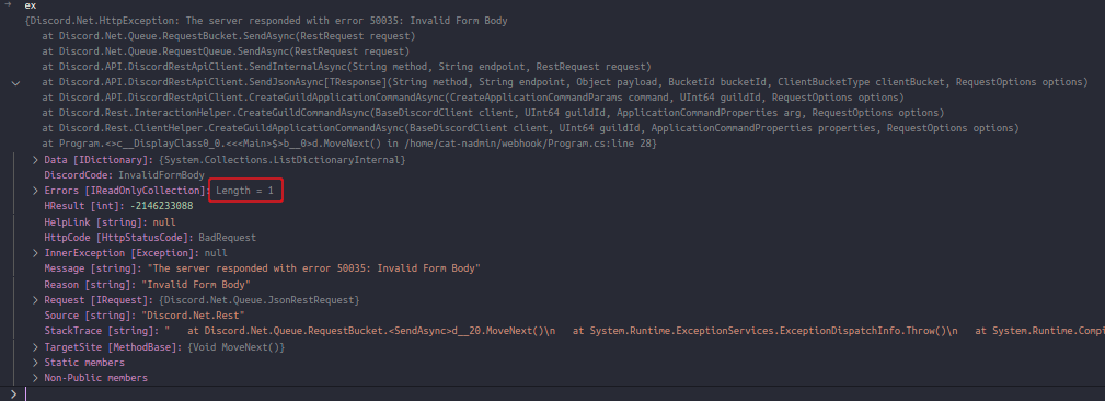 Resolve Invalid Form Body Errors in Discord.Net · GitHub