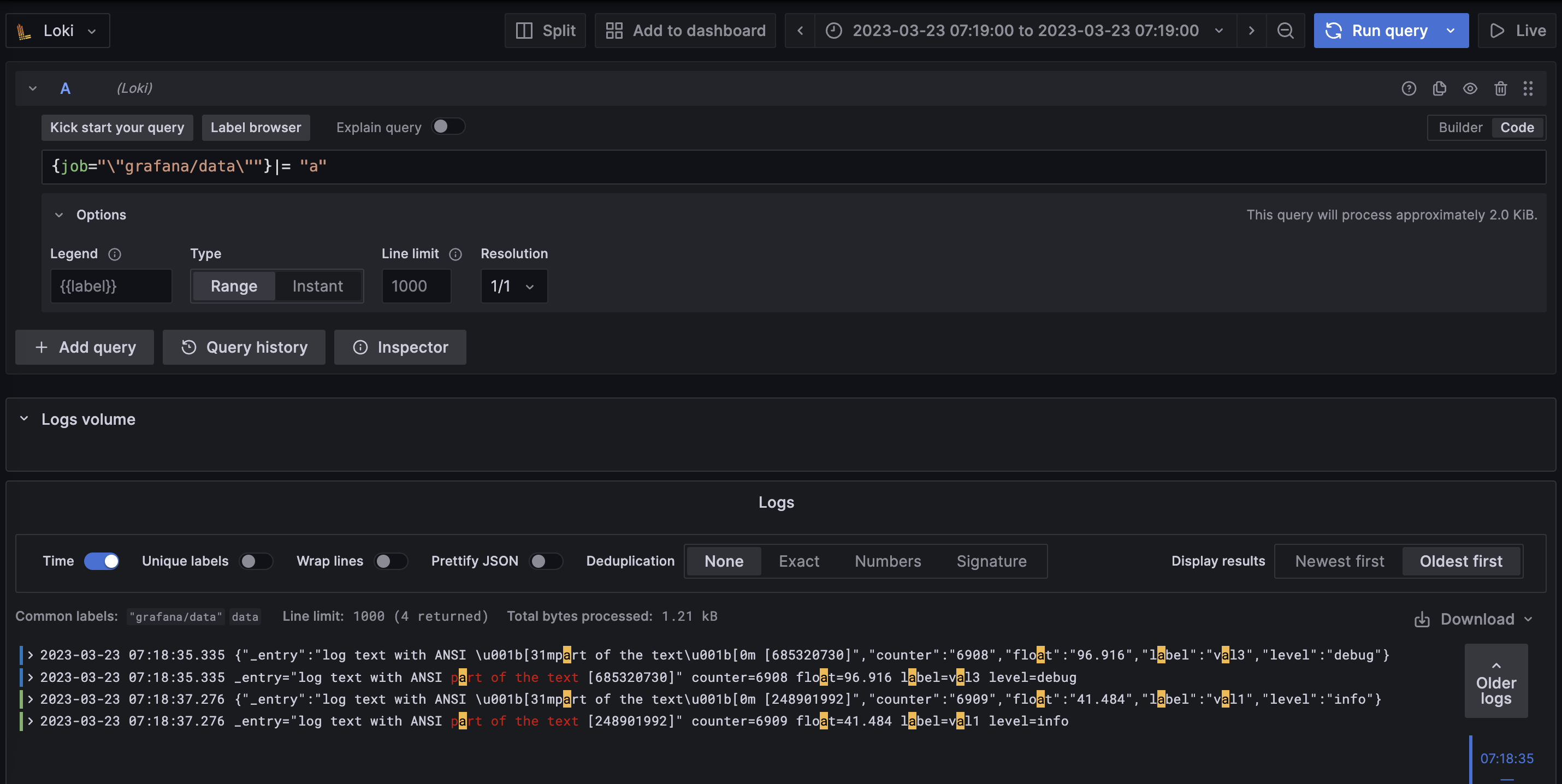 Logs returned when `start` equals `end` · Issue #8885 · grafana/loki · GitHub