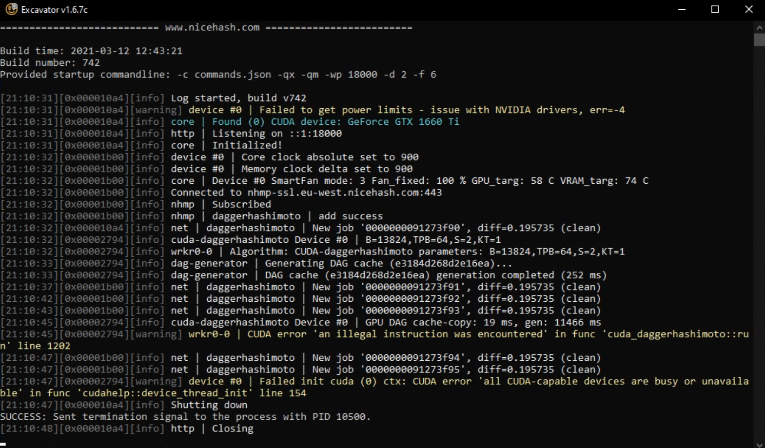Excavator Failed Init Cuda · Issue 237 · Nicehashnicehashquickminer · Github