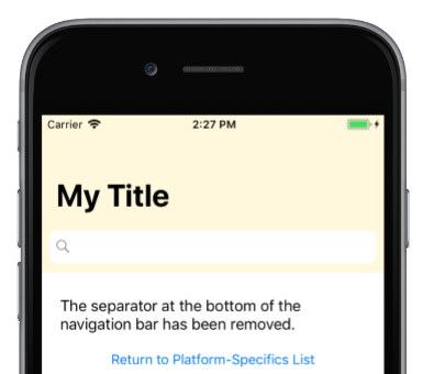 [Bug][iOS] NavigationPage.HideNavigationBarSeparator="true" doesn't work on iOS 13.4 · Issue ...