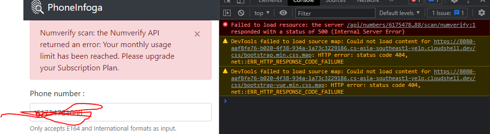 Your monthly usage limit has been reached · Issue #928 · sundowndev/phoneinfoga · GitHub