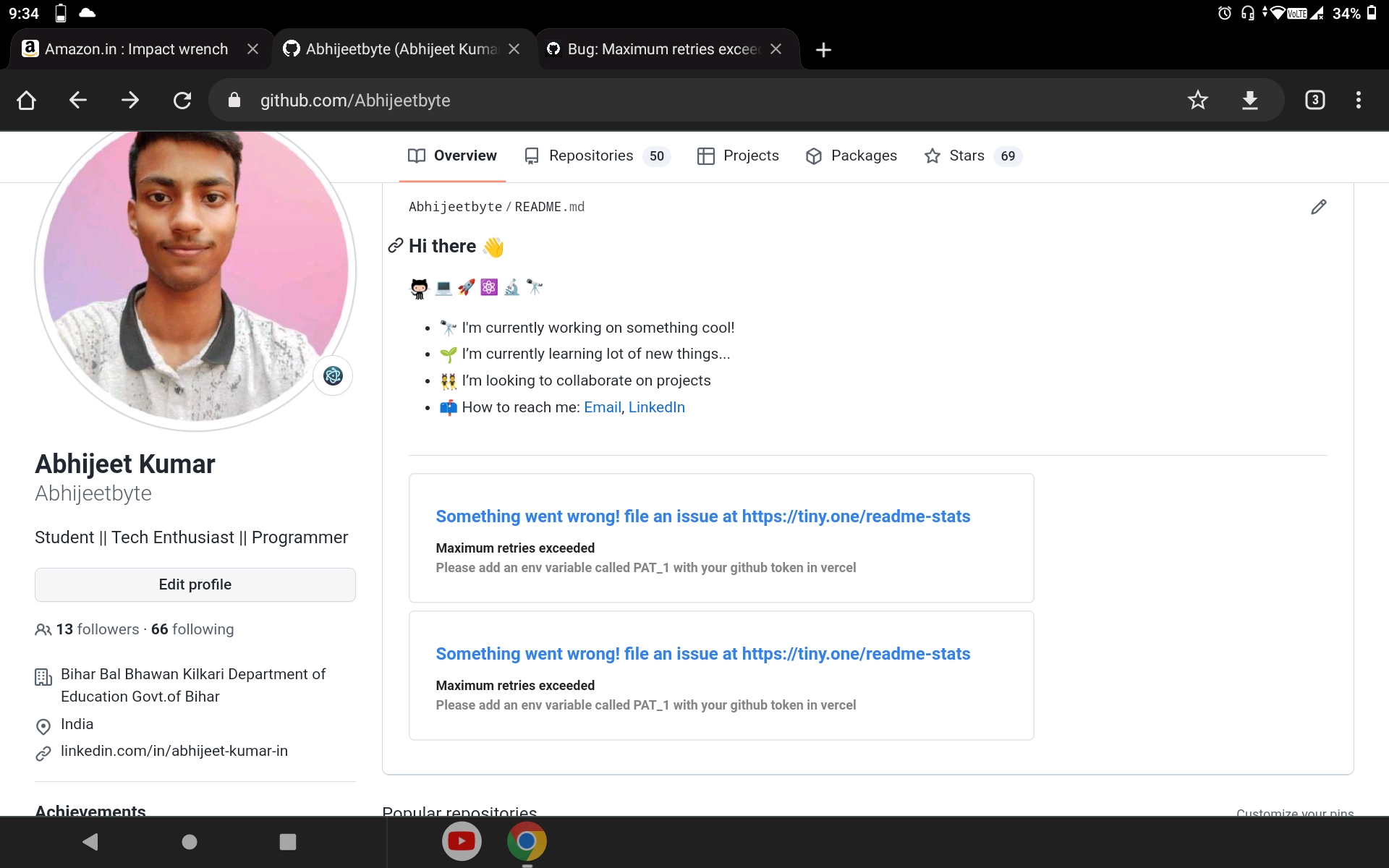 Not Again Maximum Retries Exceeded · Issue 2588 · Anuraghazra Github Readme Stats · Github