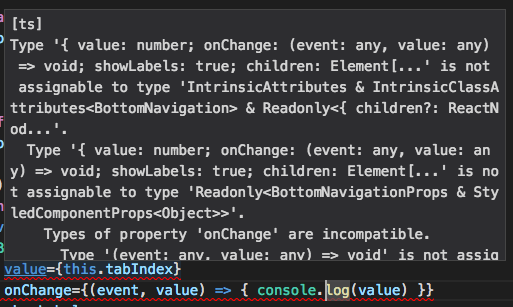 BottomNavigation doesn't accept the second "value" argument in typescript · Issue #8024 · mui ...