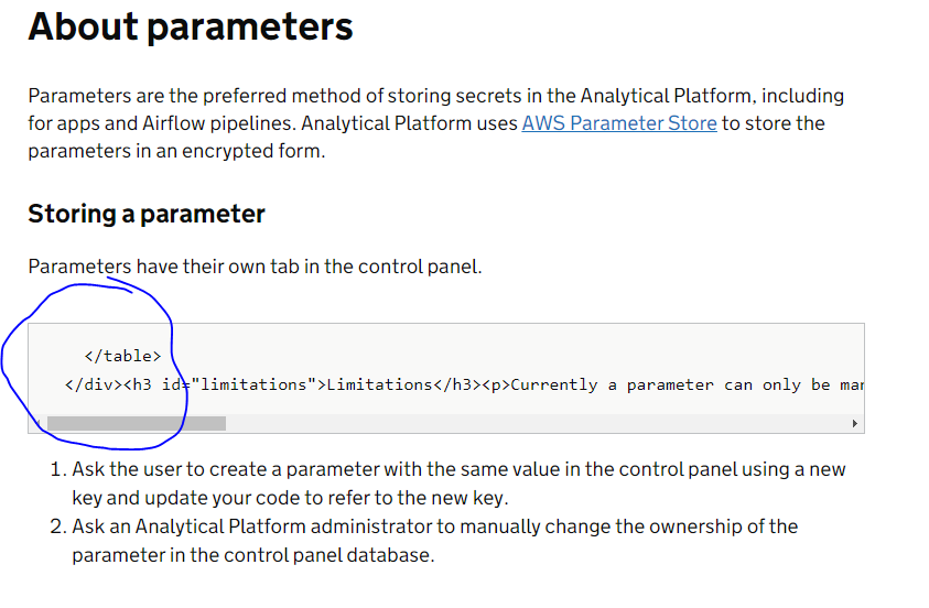 Re: 'Parameters' · Issue #156 · moj-analytical-services/user-guidance ...
