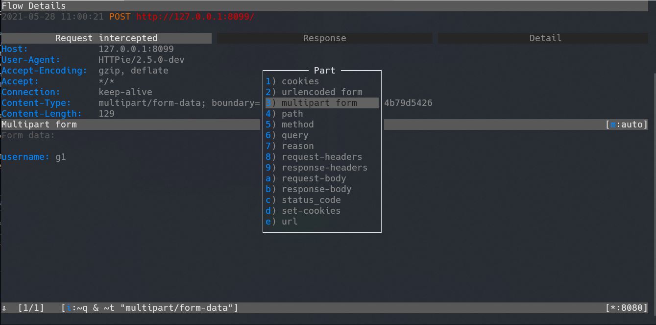 Unable to edit multipart/form-data via mitmproxy UI · Issue #4613 · mitmproxy/mitmproxy · GitHub