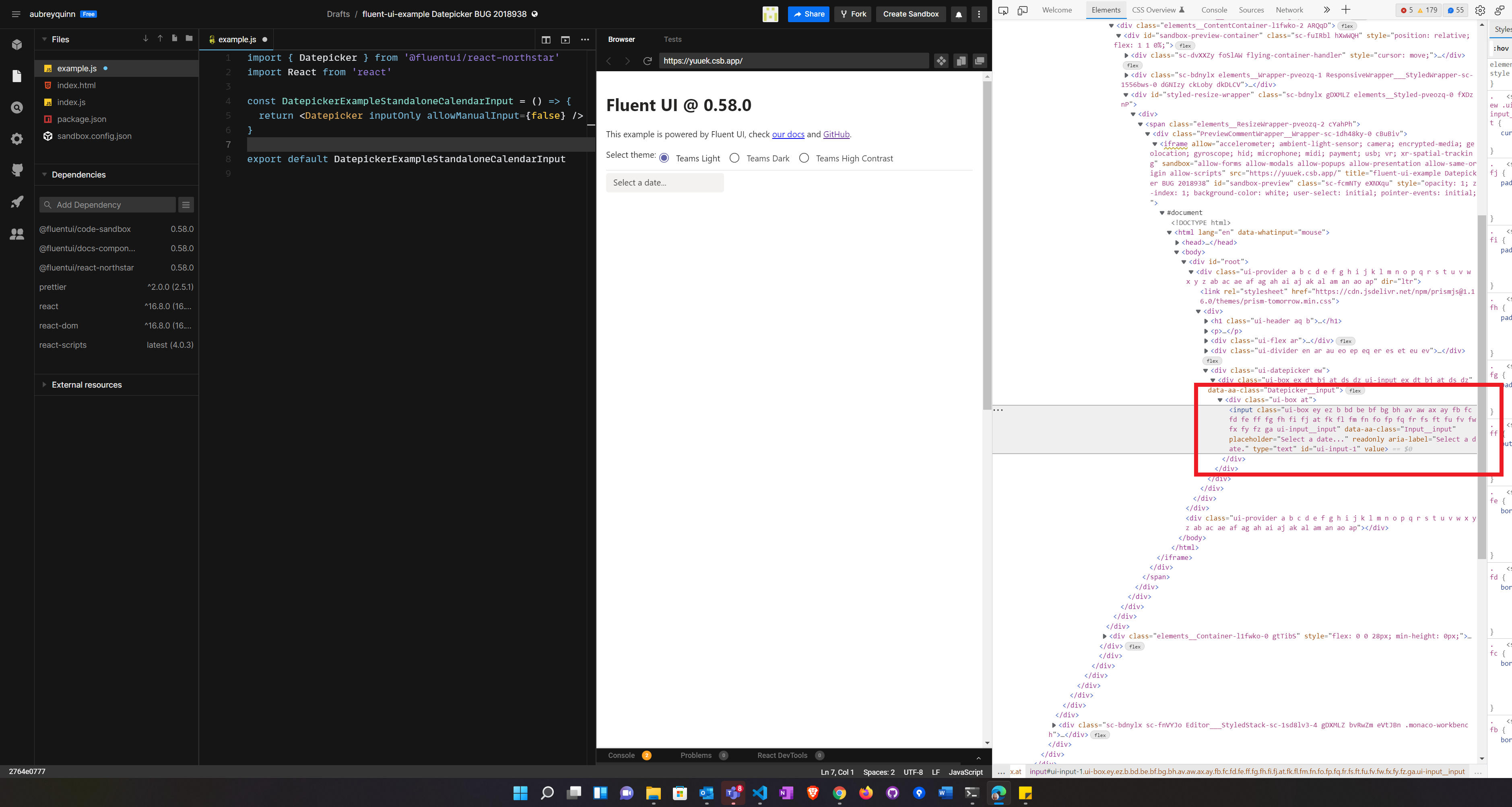 Datepicker - input field is reported as read only but is actionable on pressing enter. · Issue ...