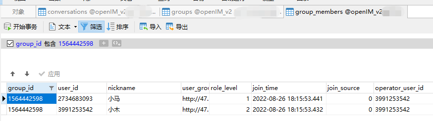 [BUG] 新建群聊后，群成员聊天信息相互正常，但是mysql conversions表项中无法查找到此群的会话？？ · Issue #278 · openimsdk/open-im ...