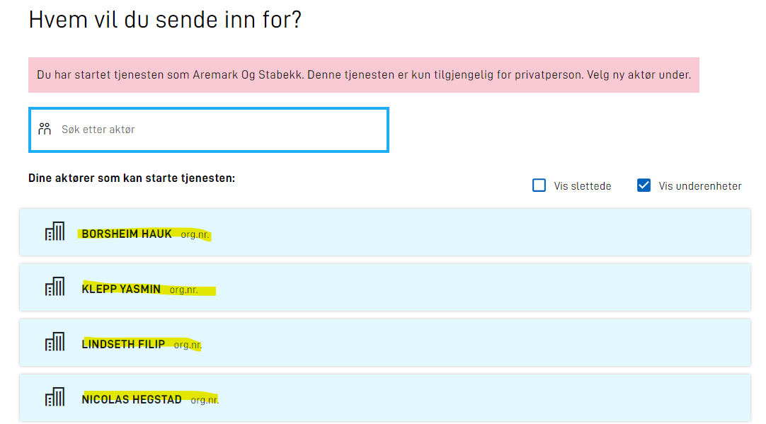 Personene vises med virksomhets ikon og orgnr · Issue #1298 · Altinn/app-frontend-react · GitHub