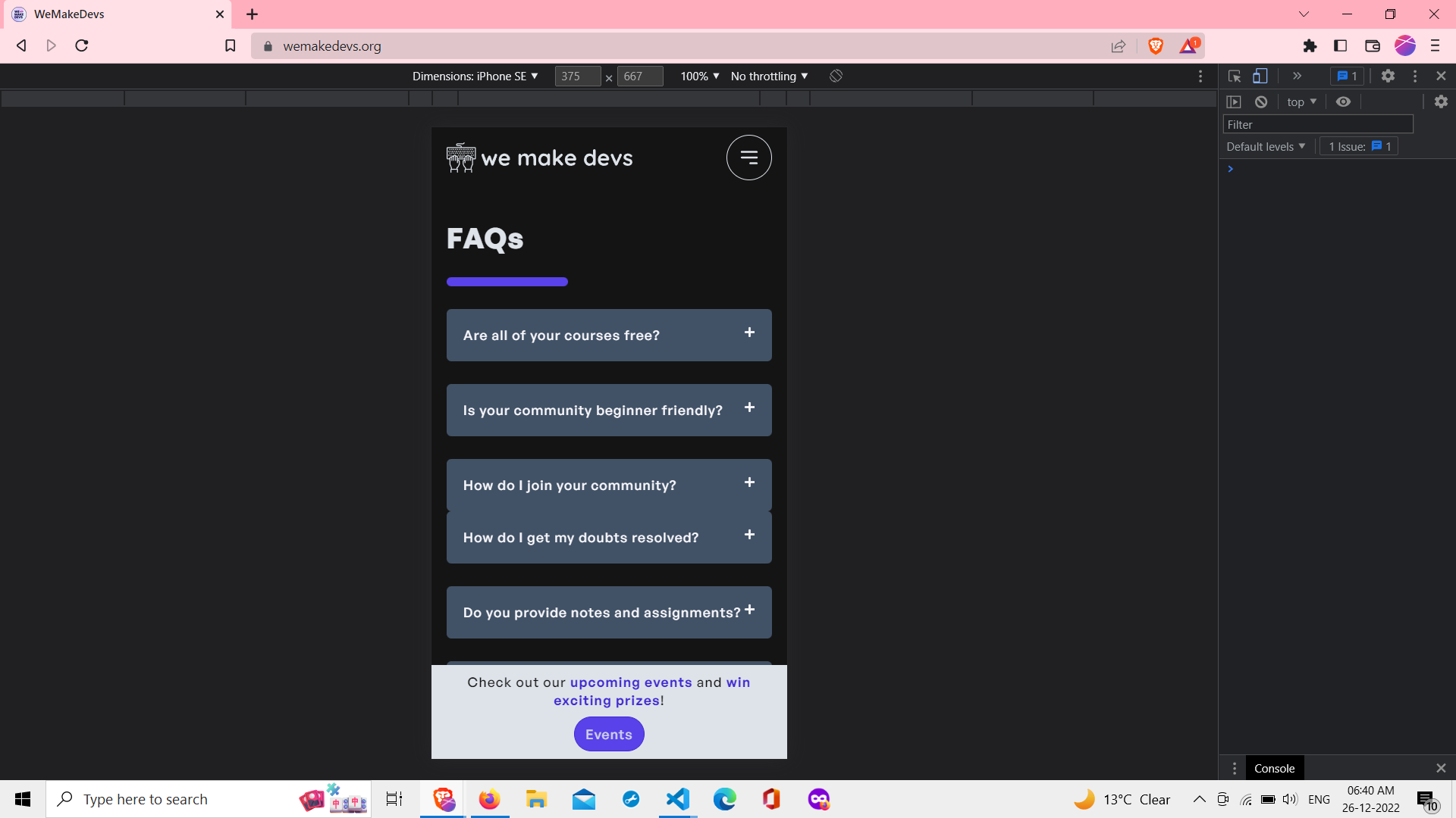 [bug] FAQ cards gap issue in mobile screens · Issue #278 · WeMakeDevs/wemakedevs-archive · GitHub