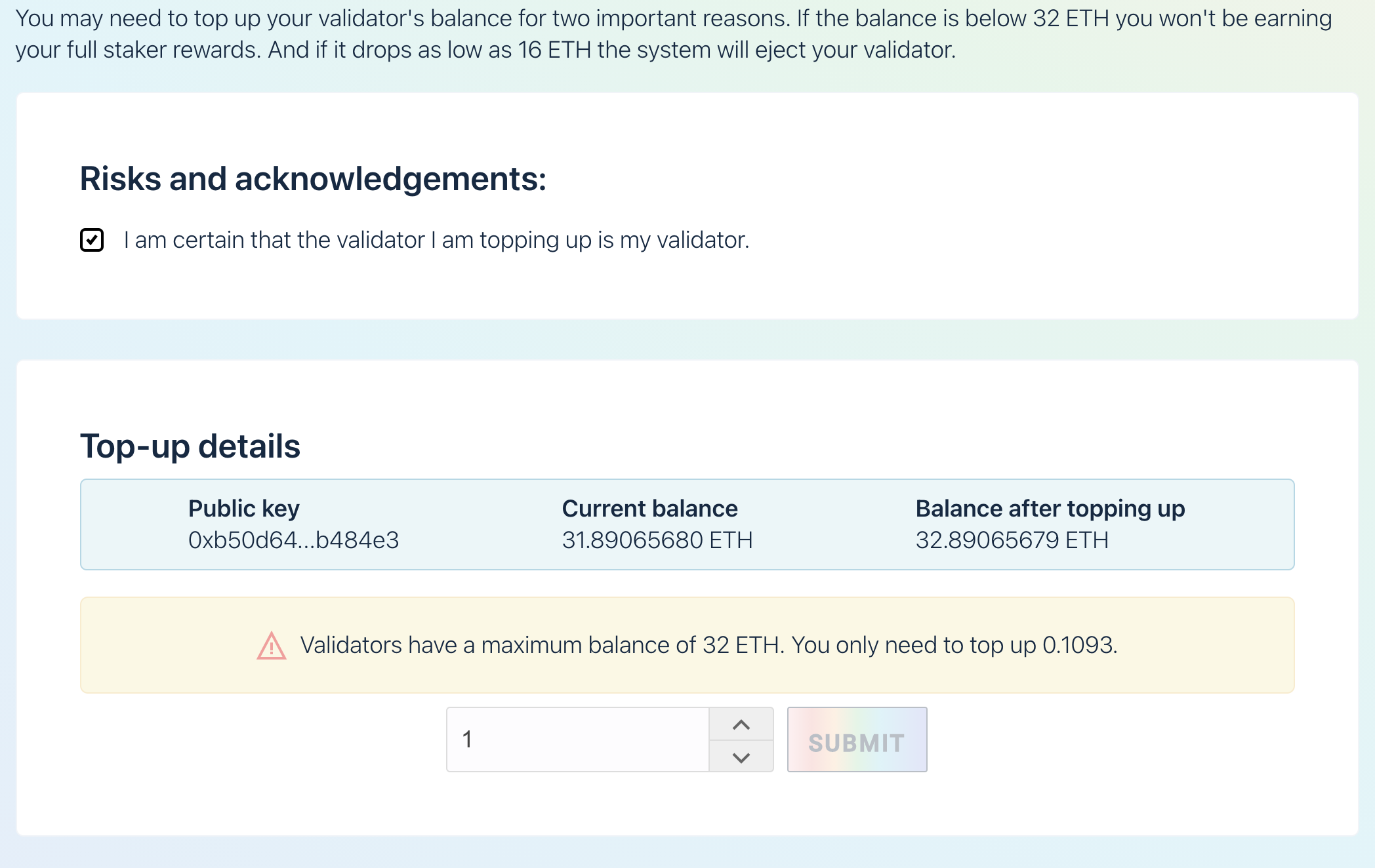Top Up page improvements · Issue #368 · ethereum/staking-launchpad · GitHub
