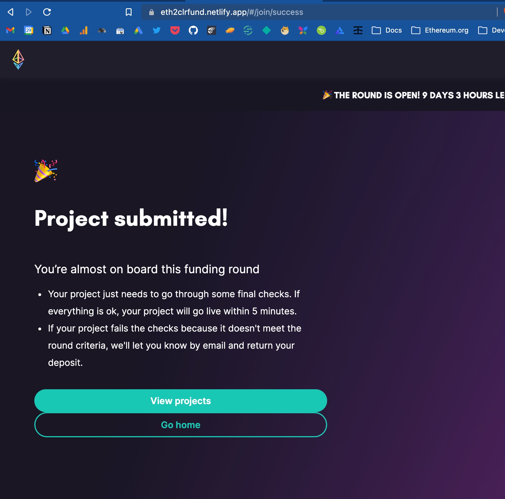 Add success page button spacing · Issue #337 · ethereum/clrfund · GitHub