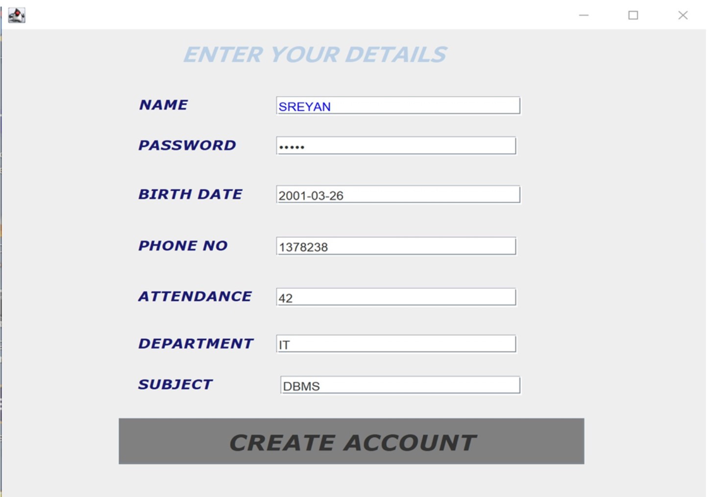 Github Srirooparfaculty Data Management System A Mysql Database Gui Integration Project
