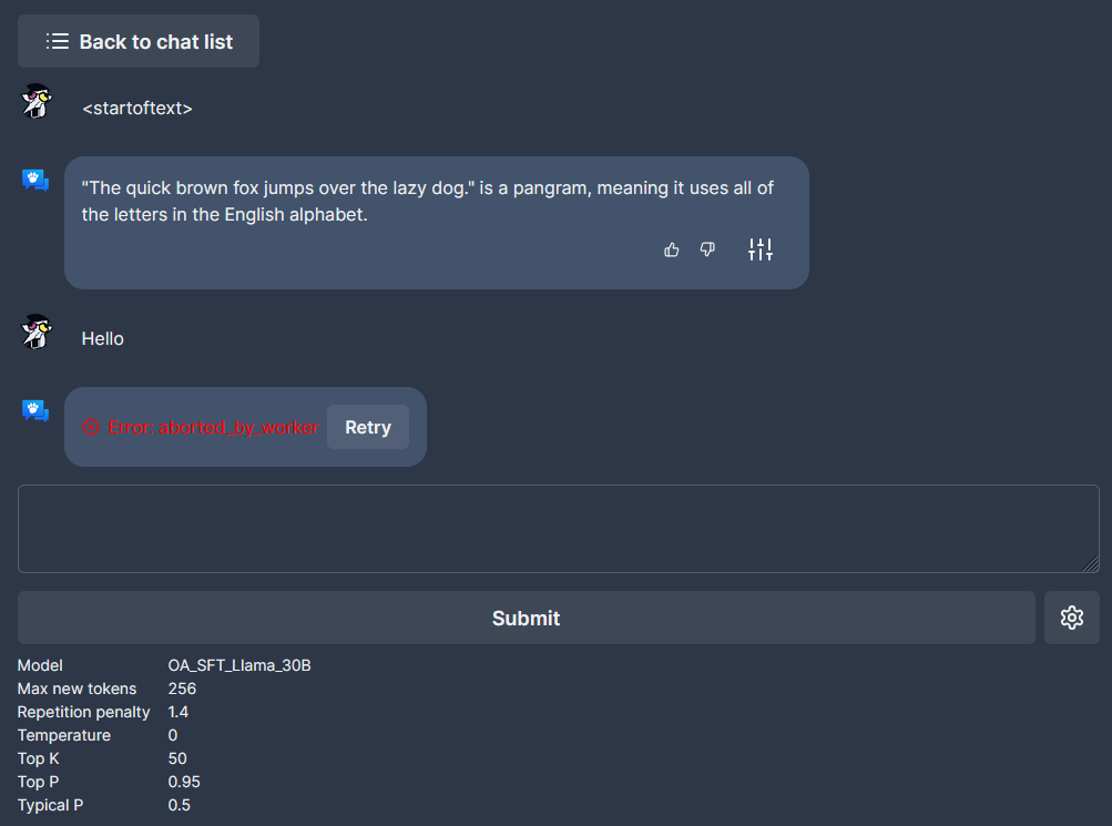 ⚠ ' ' Worker Bug · Issue #2399 · LAION-AI/Open-Assistant · GitHub