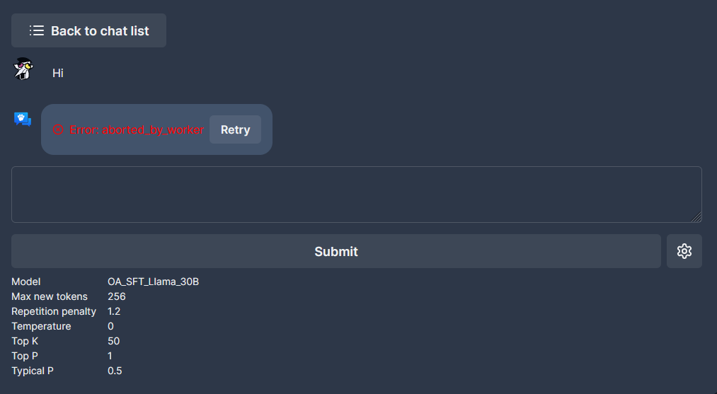 ⚠ ' ' Worker Bug · Issue #2399 · LAION-AI/Open-Assistant · GitHub