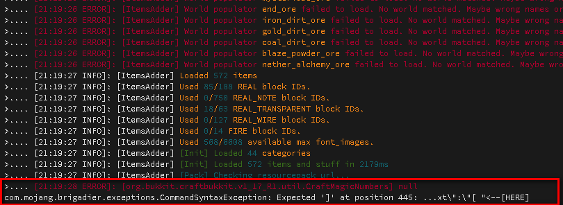 [BUG] [.....ERROR]: [ItemsAdder] World populator since 2.4.13 · Issue #1168 · PluginBugs/Issues ...