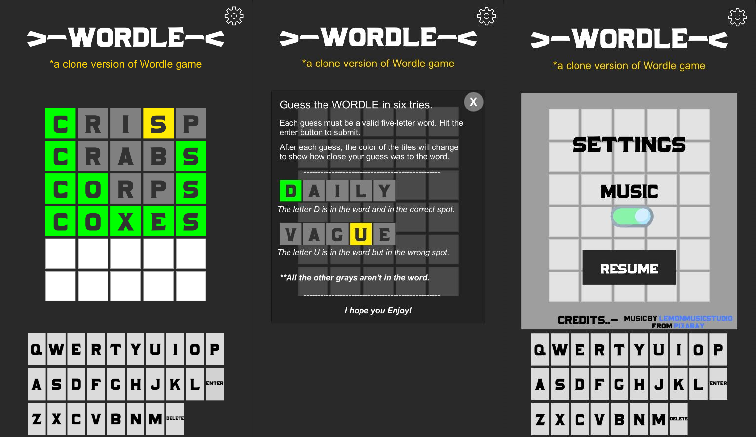 GitHub - cankcl2/Clone-Wordle-Game: a copy of Wordle