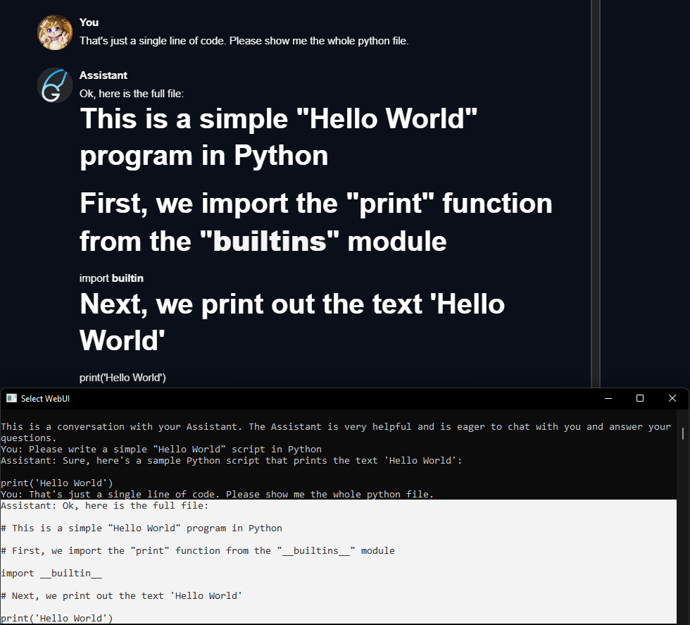 Certain text causes issues with page HTML using "cai_chat" interface ...