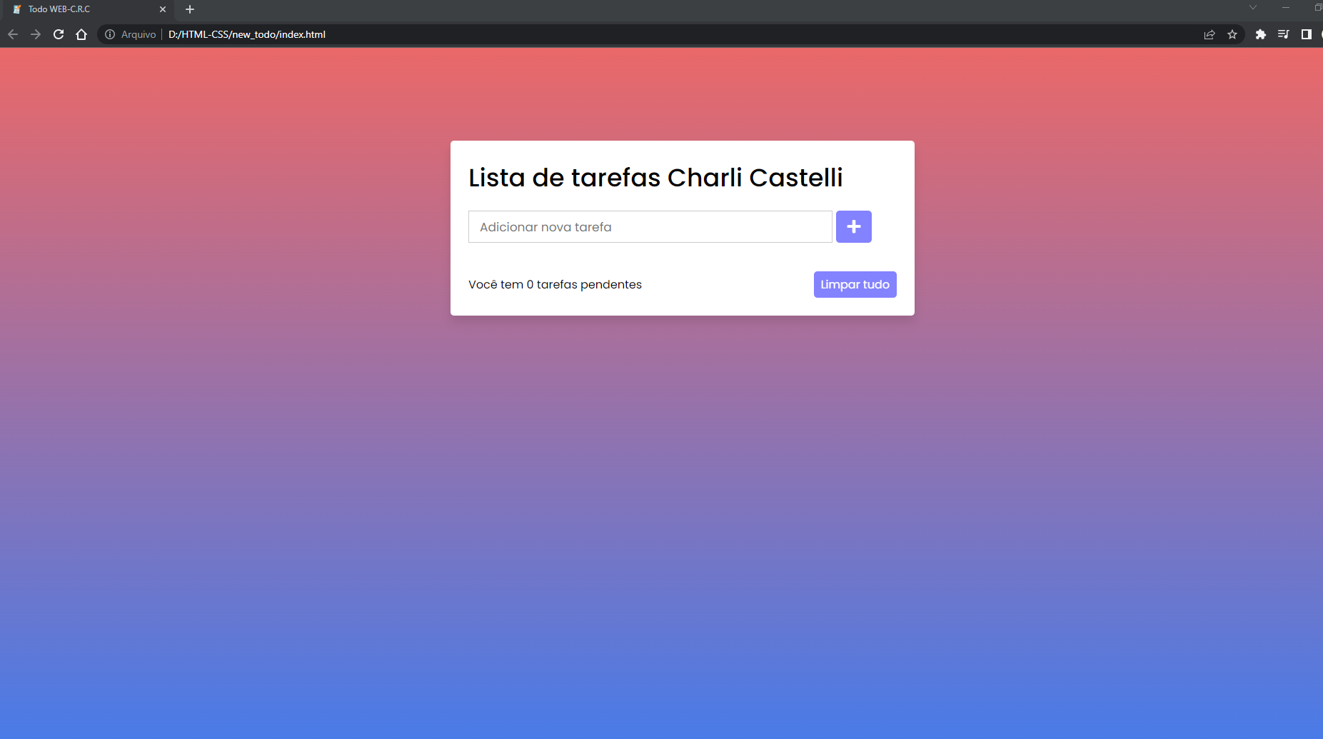 GitHub - charlicastelli/todo-web