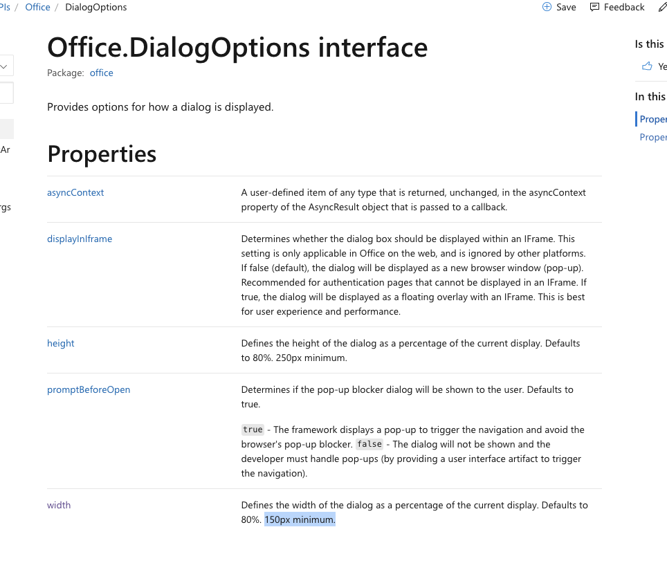 office.js dialog min width isn't 150px · Issue #1957 · OfficeDev/office-js · GitHub