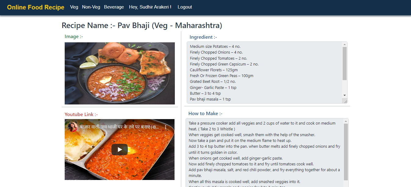 GitHub - sudhirarakeri/Online-Food-Receipe: Online Food Recipe Website ...