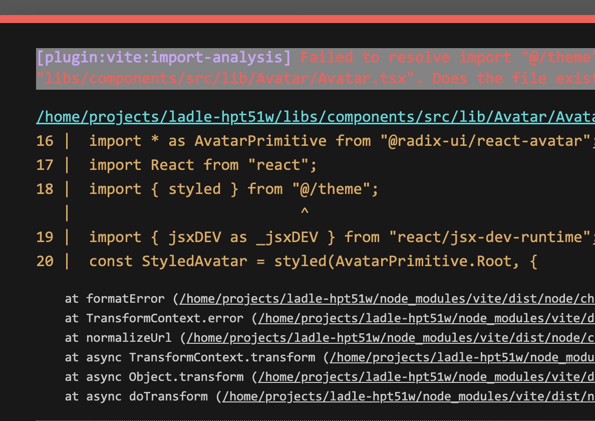 Failed to resolve import error with monorepo · Issue #160 · tajo/ladle · GitHub