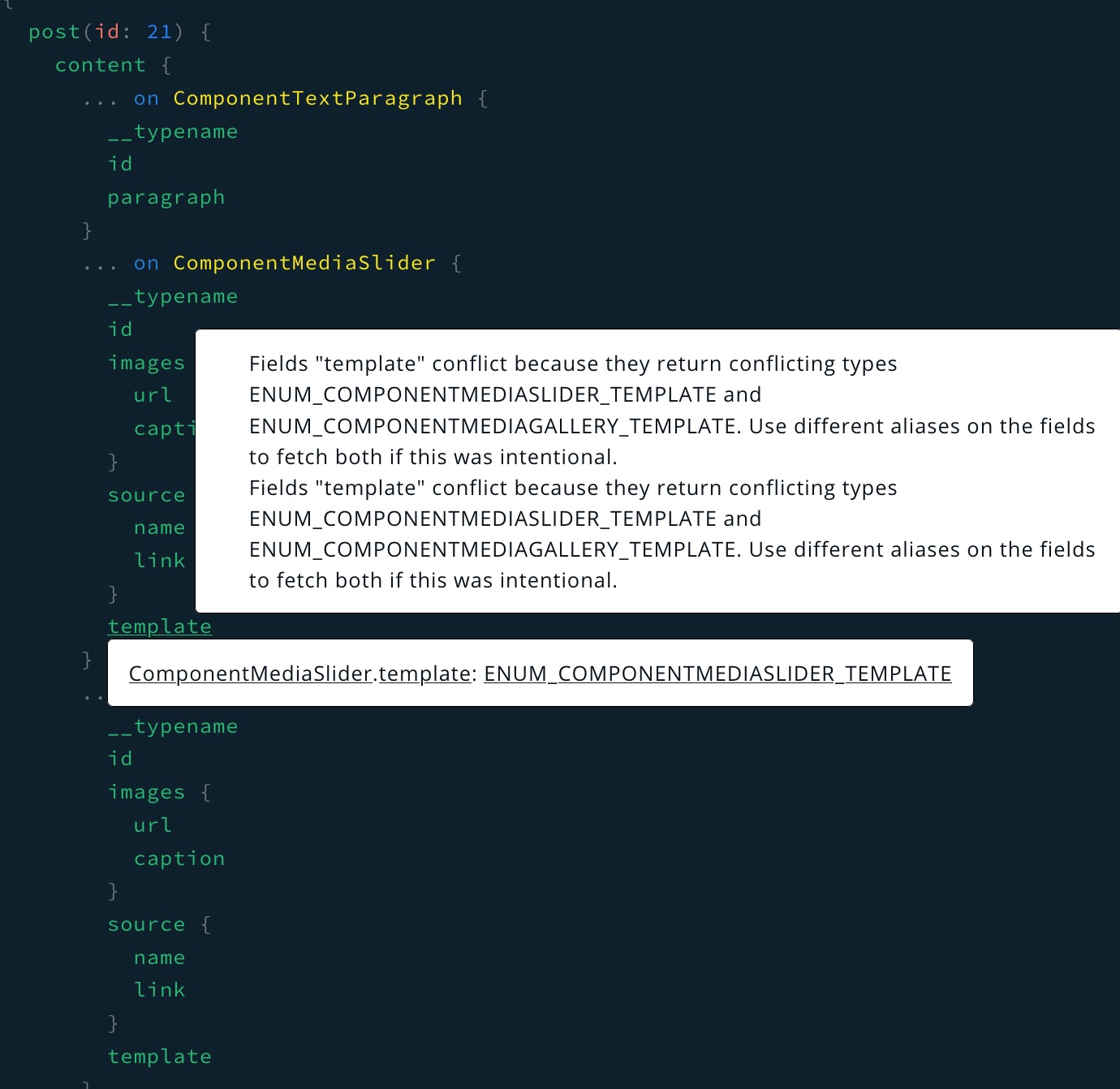 Dynamic Components cannot have the enum fields with same names · Issue #7595 · strapi/strapi ...