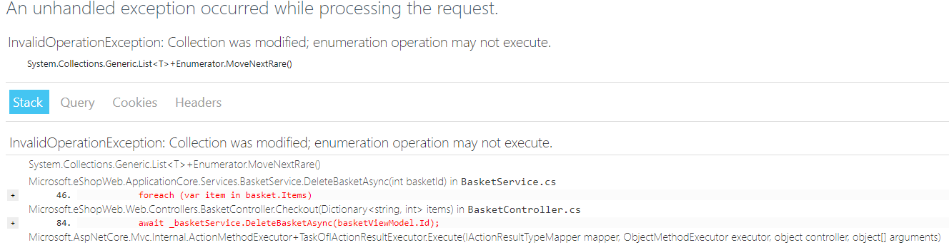 Collection was modified. Enumeration operation may not execute. · Issue #179 · dotnet ...