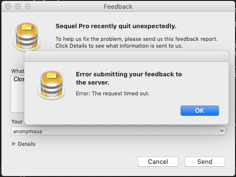App crashes on a regular basis · Issue #3195 · sequelpro/sequelpro · GitHub