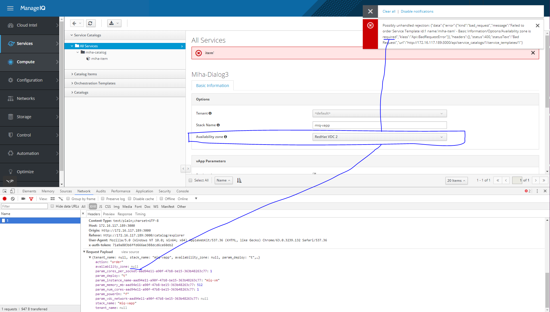 Service Dialog sending `null` for all drop-downs · Issue #3405 ...