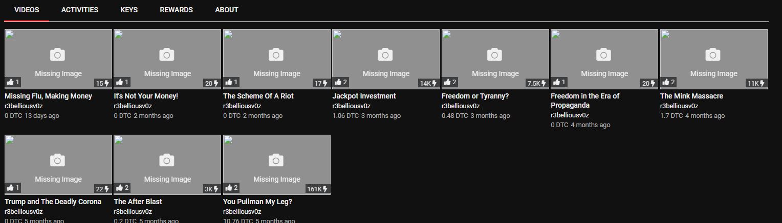 Missing thumbnails on all videos · Issue #247 · dtube/dtube · GitHub