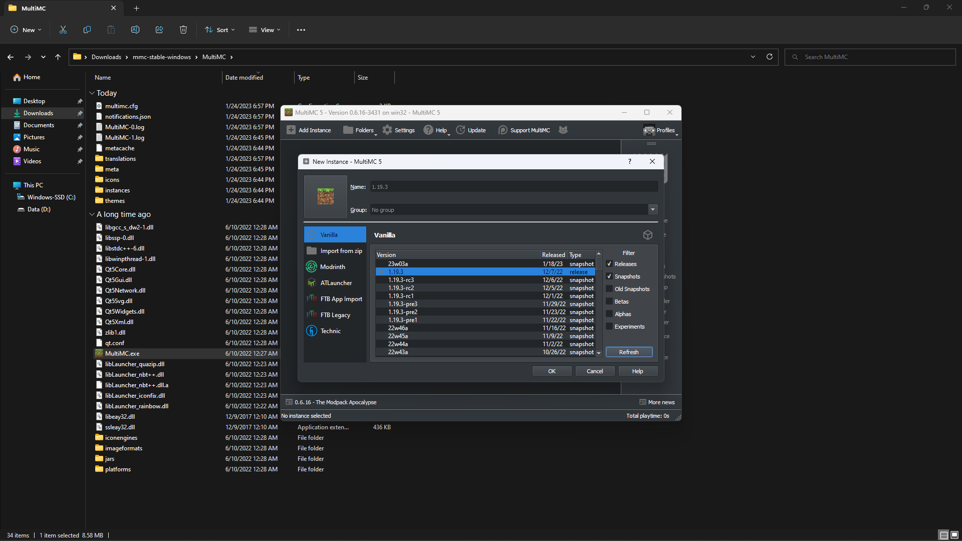 Newest snapshot — 23w04a — doesn't appear · Issue #5043 · MultiMC/Launcher · GitHub