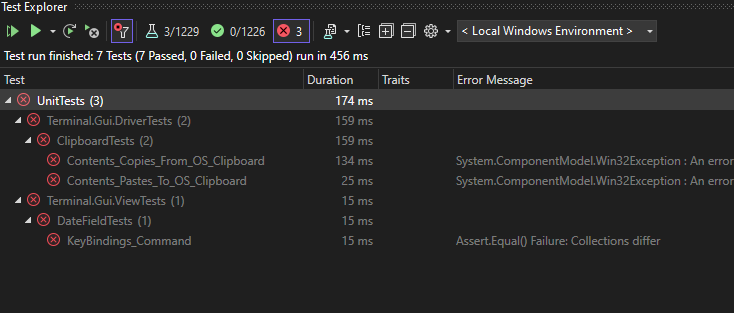 Some Unit Tests Are failing · Issue #2923 · gui-cs/Terminal.Gui · GitHub