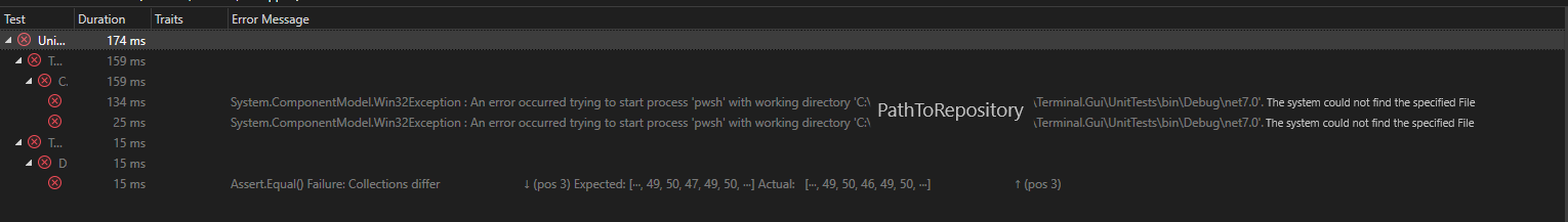 Some Unit Tests Are failing · Issue #2923 · gui-cs/Terminal.Gui · GitHub