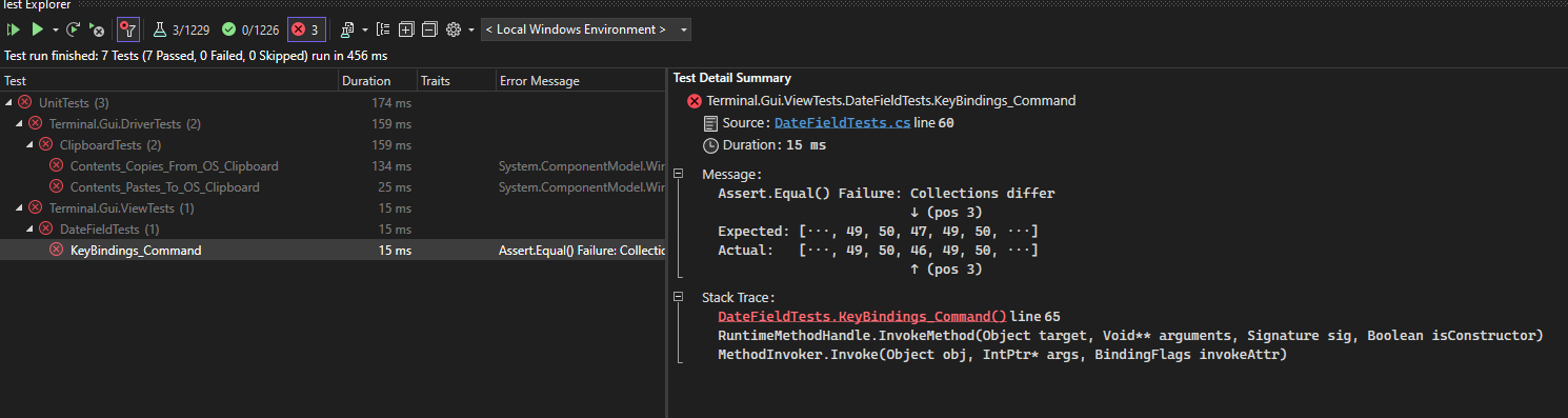 Some Unit Tests Are failing · Issue #2923 · gui-cs/Terminal.Gui · GitHub