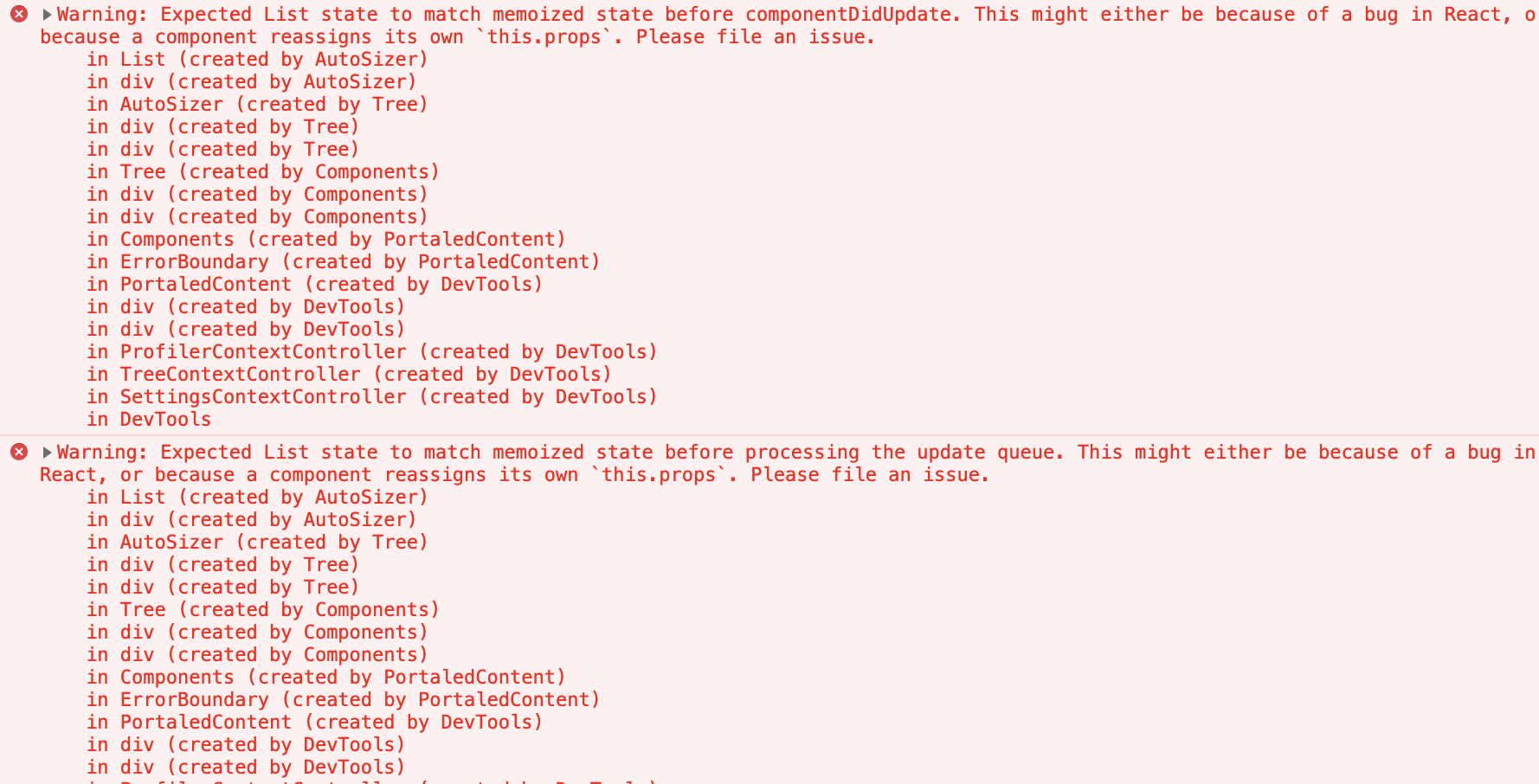 Devtools Crashes And Warnings When Quickly Collapsing · Issue 16487 · Facebook React · Github