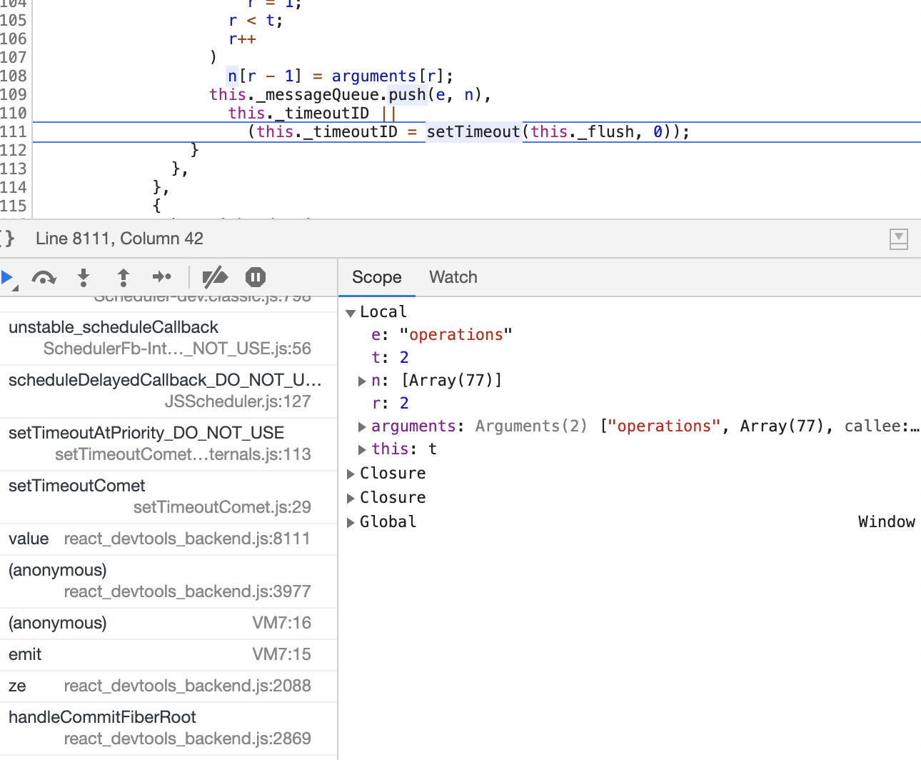 Bug: DevTools should grab native setTimeout · Issue #18614 · facebook/react · GitHub