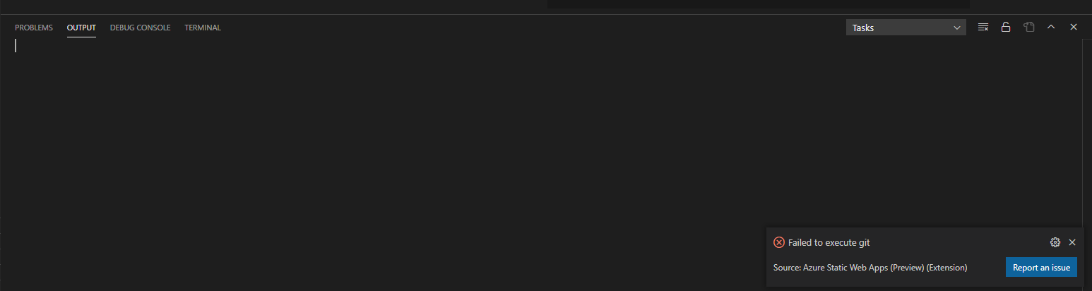 Unable to create SWA following included instructions · Issue #290 · microsoft/vscode ...