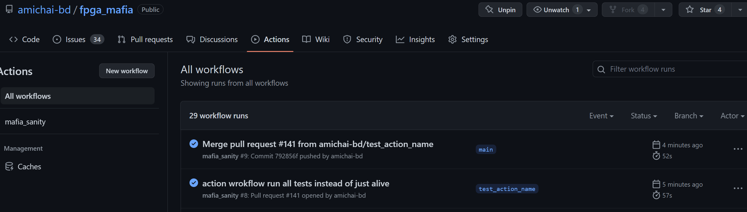 I have enabled the Action workflow - will allow continues integration pull request will start a ...