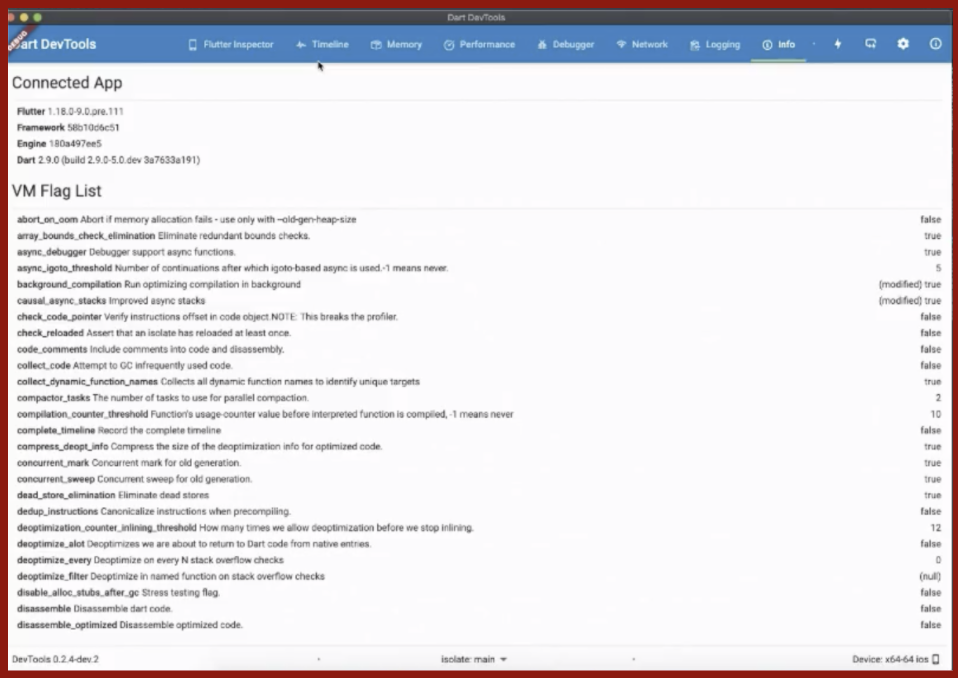DevTools Info Page: UX Punch List 2020 · Issue #1957 · flutter/devtools · GitHub