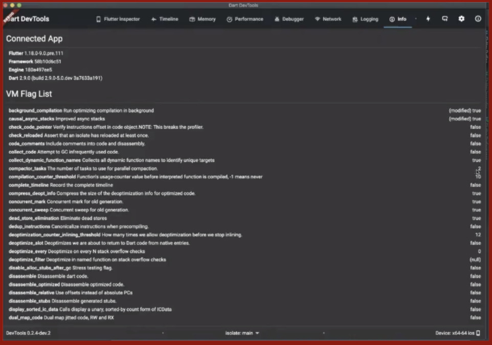 DevTools Info Page: UX Punch List 2020 · Issue #1957 · flutter/devtools · GitHub