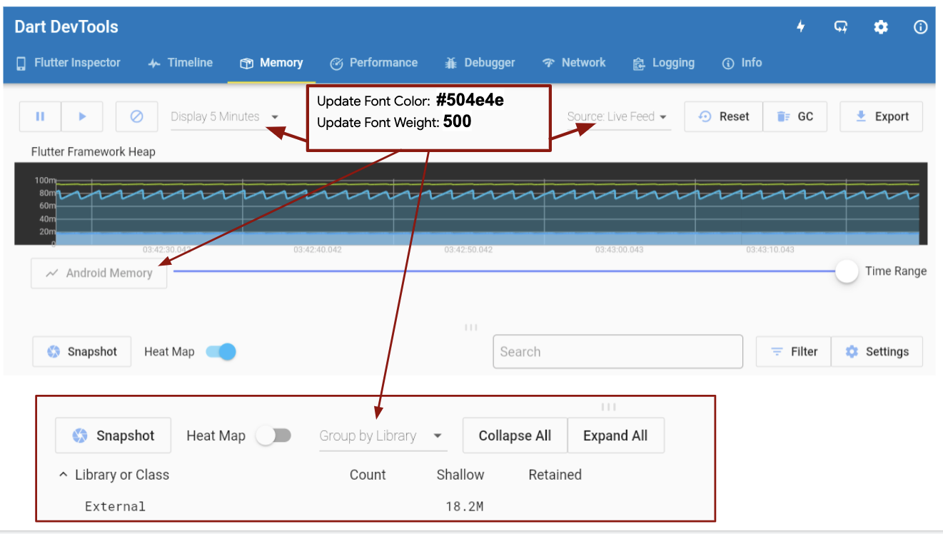DevTools Memory Page: UX Punch List 2020 · Issue #1974 · flutter/devtools · GitHub