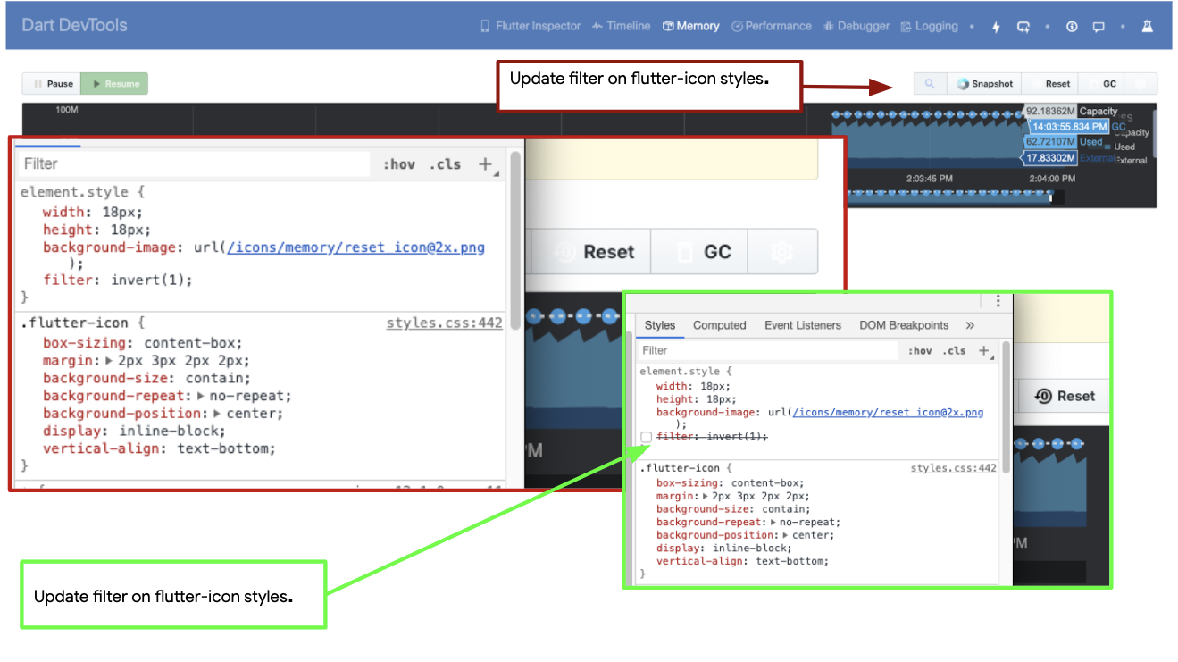 DevTools Memory Page: UX Punch List 2020 · Issue #1974 · flutter/devtools · GitHub
