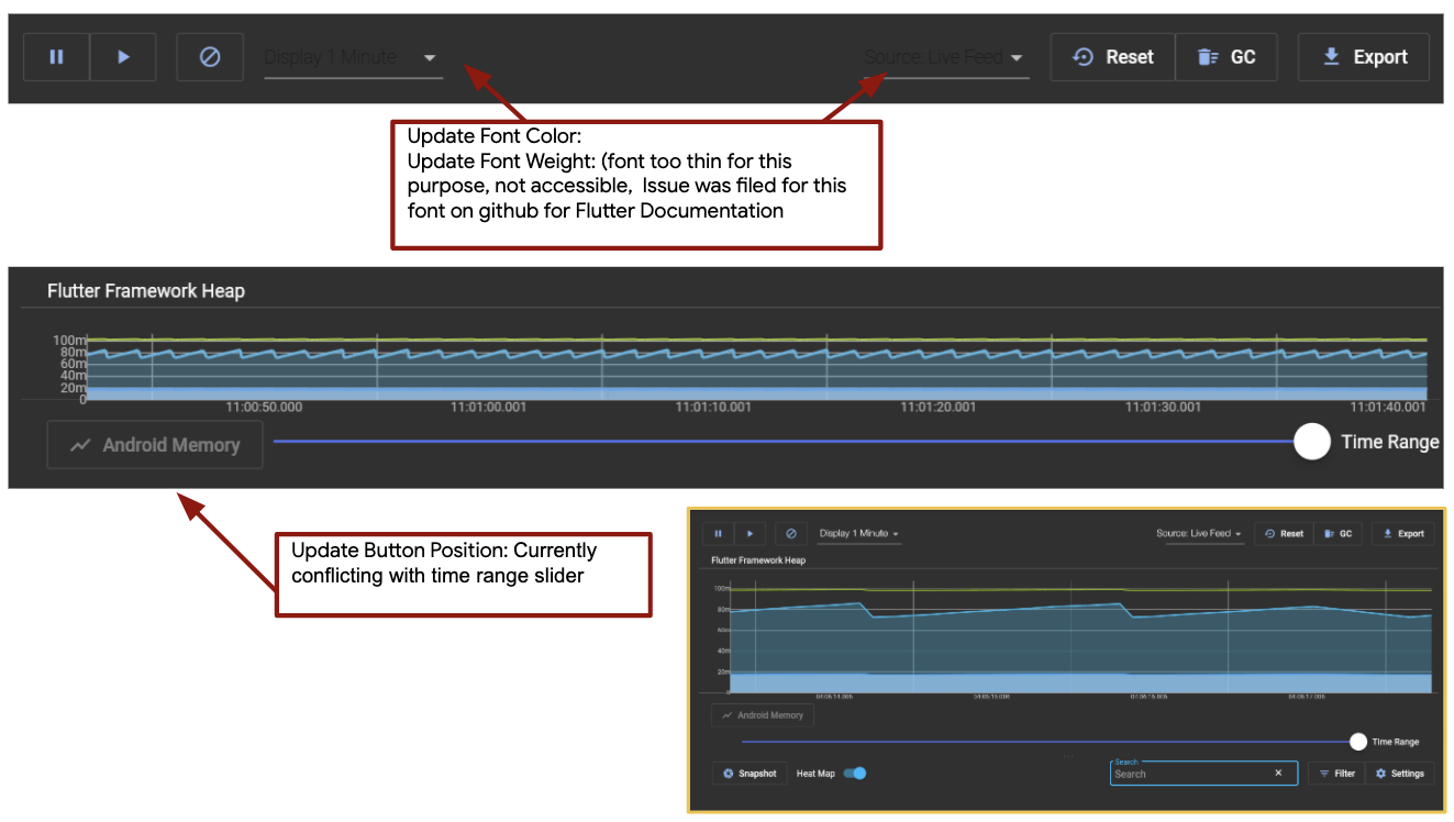 DevTools Memory Page: UX Punch List 2020 · Issue #1974 · flutter/devtools · GitHub