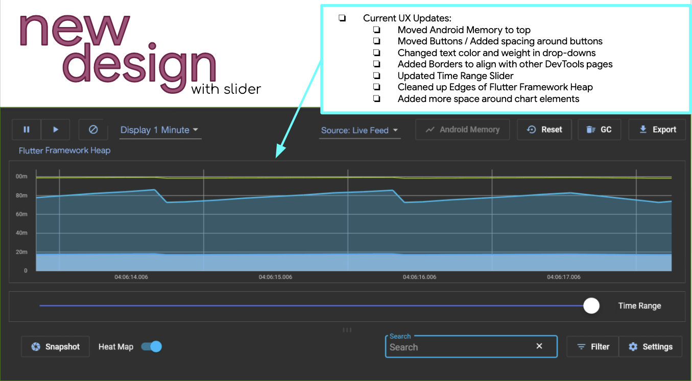 DevTools Memory Page: UX Punch List 2020 · Issue #1974 · flutter/devtools · GitHub