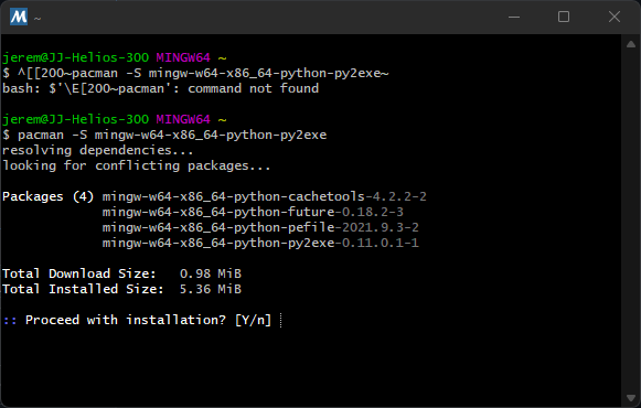 Cannot download py2exe under MSYS2 in Win. 11 · Issue #10623 · msys2/MINGW-packages · GitHub