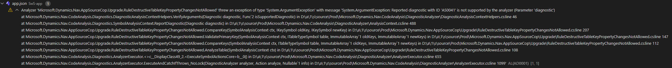 app.json gibberish warning caused by Analyzer · Issue #6081 · microsoft/AL · GitHub