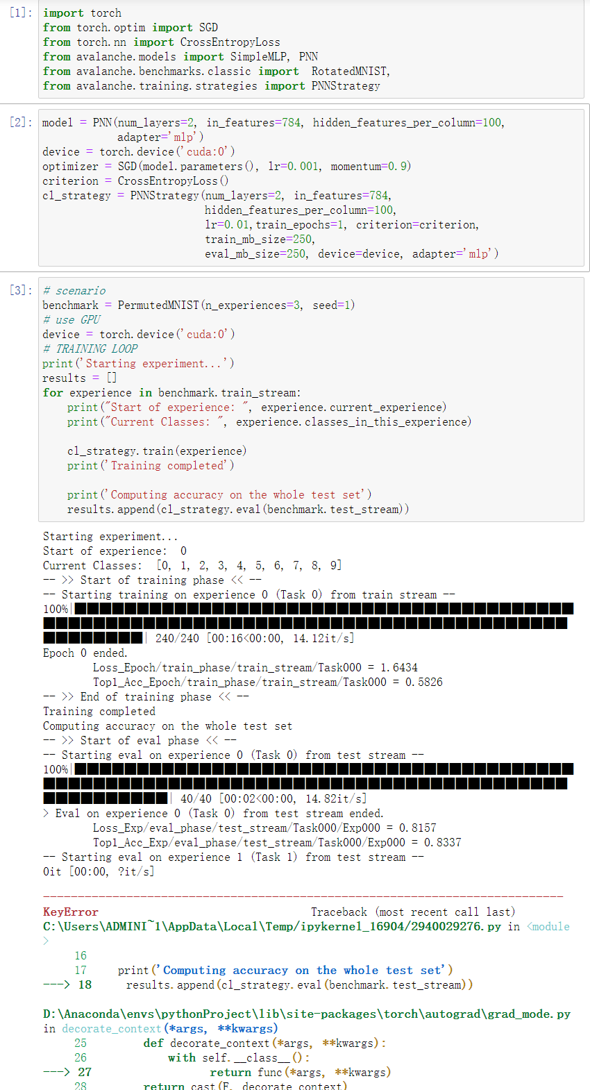 Some question Training on dynamic module PNN · Issue #876 · ContinualAI ...