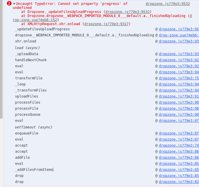 Chunked uploads broken in 5.9.1 · Issue #1971 · dropzone/dropzone · GitHub